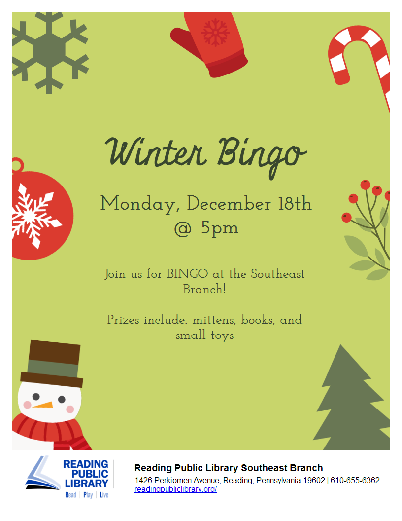 Winter Bingo - Reading Public Library
