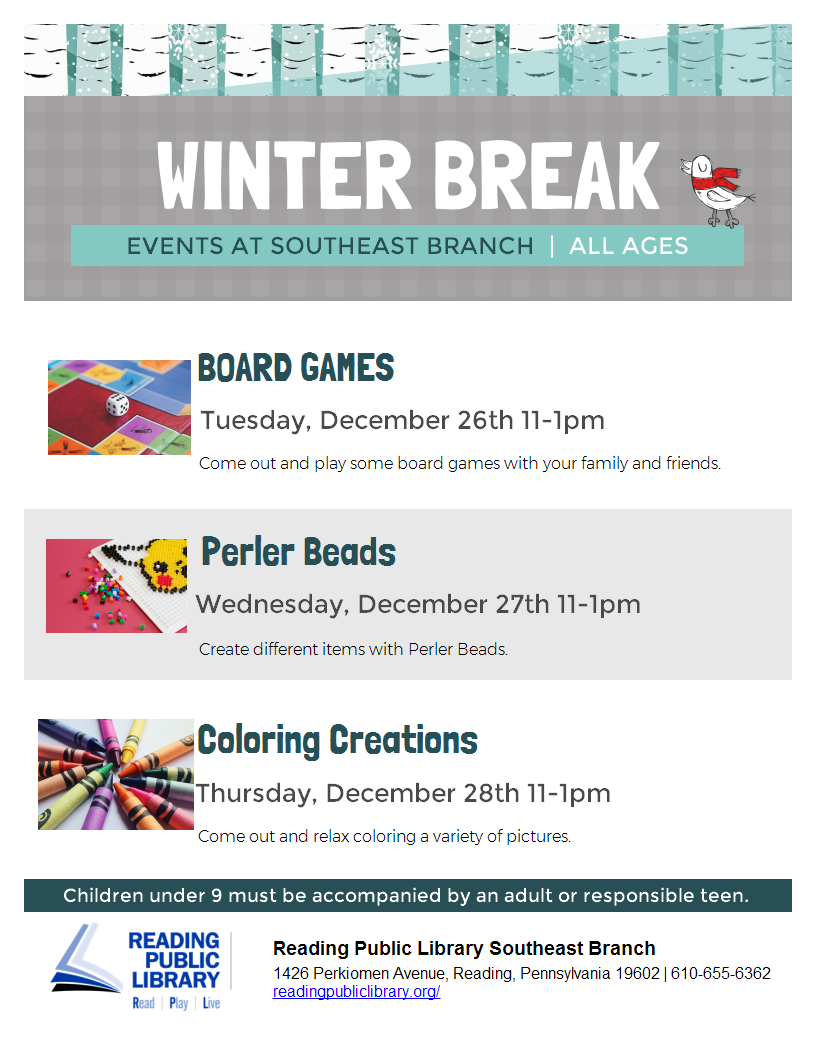 Winter Break Activities - Reading Public Library