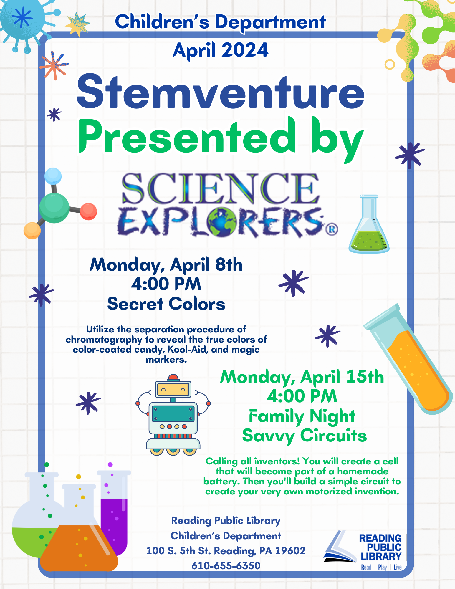 StemVenture Presented by Science Explorers - Reading Public Library