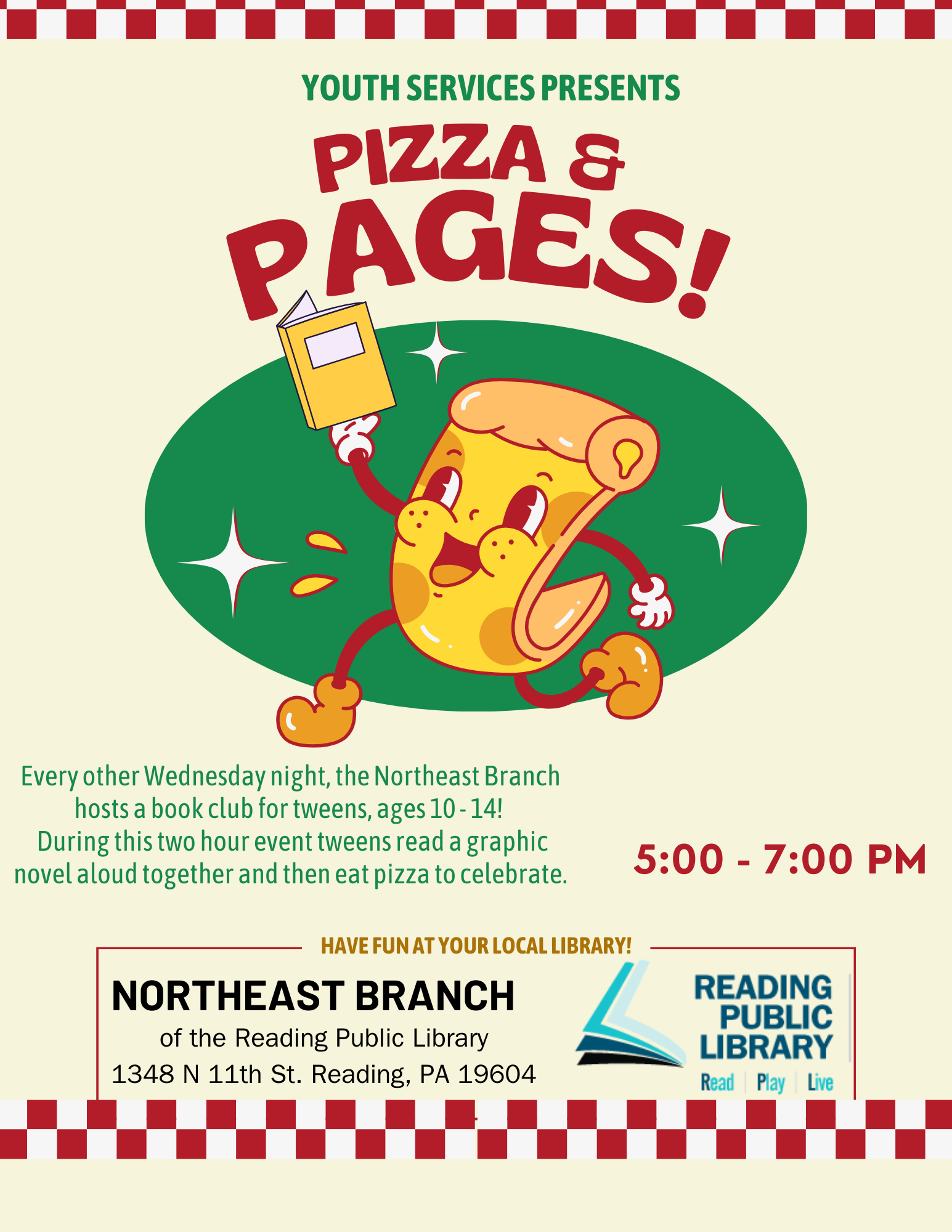 Pizza & Pages: a YA Graphic Novel Book Club - Reading Public Library