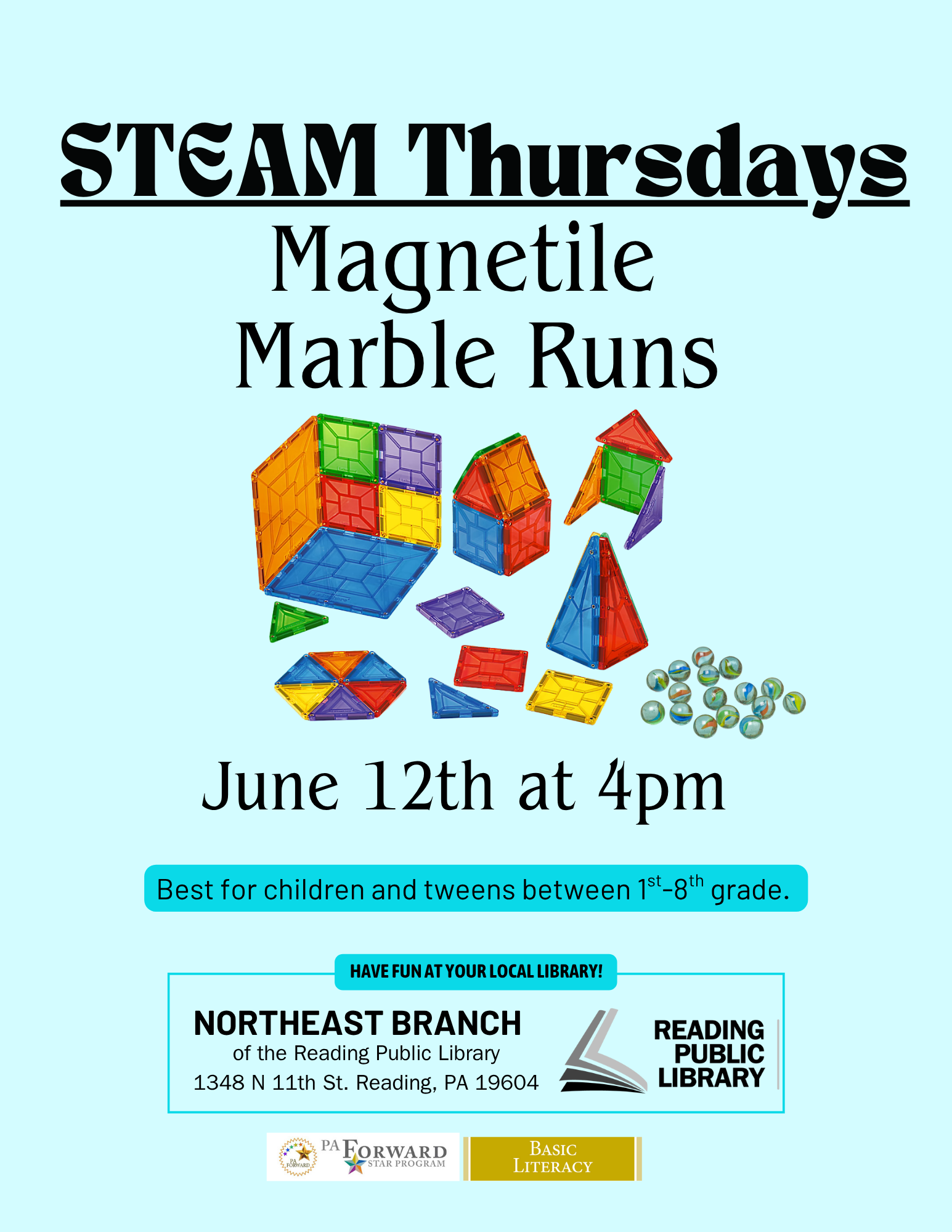 STEAM Thursdays: Magnetile Marble Runs - Reading Public Library