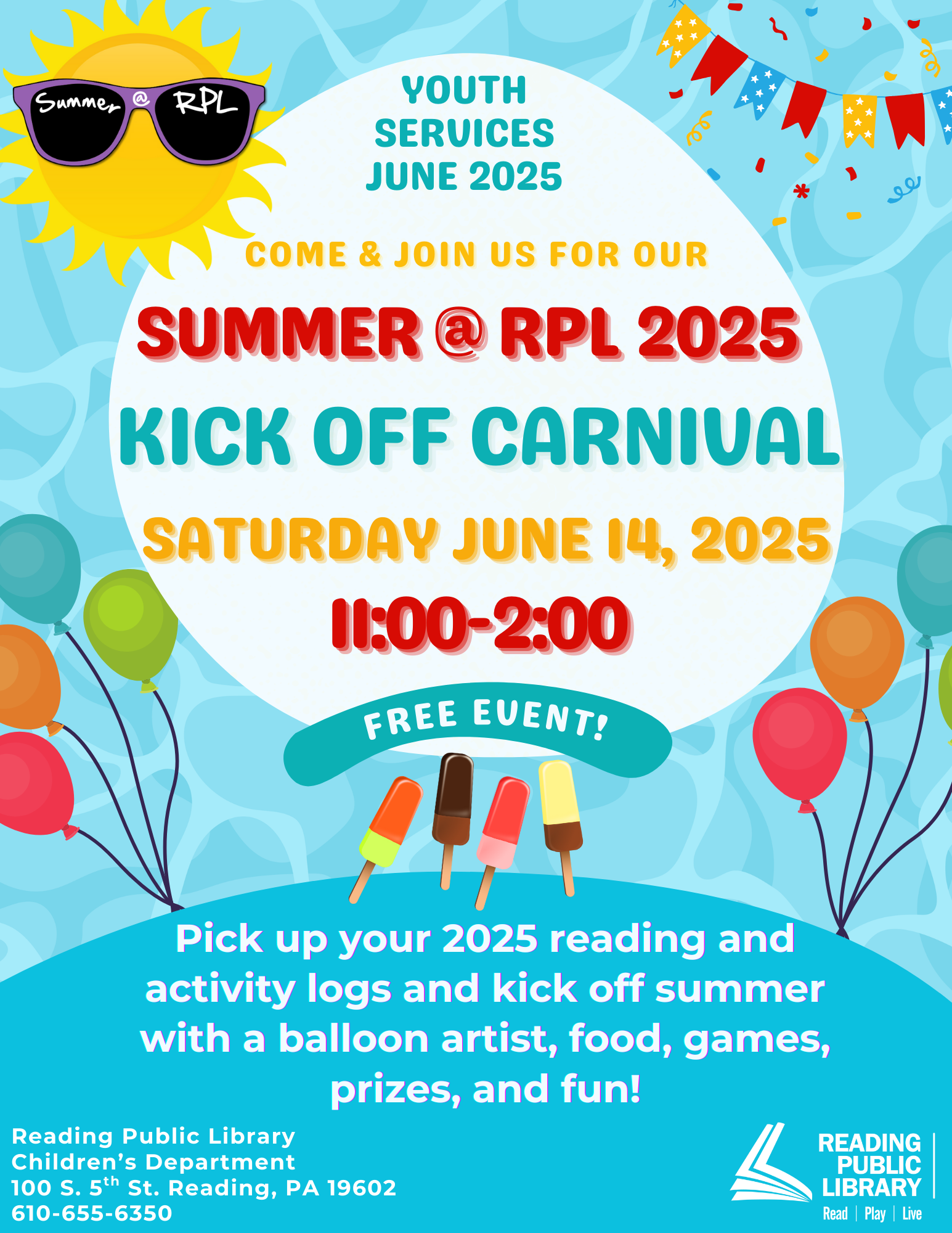 Summer at RPL 2025 Kick Off Carnival - Reading Public Library