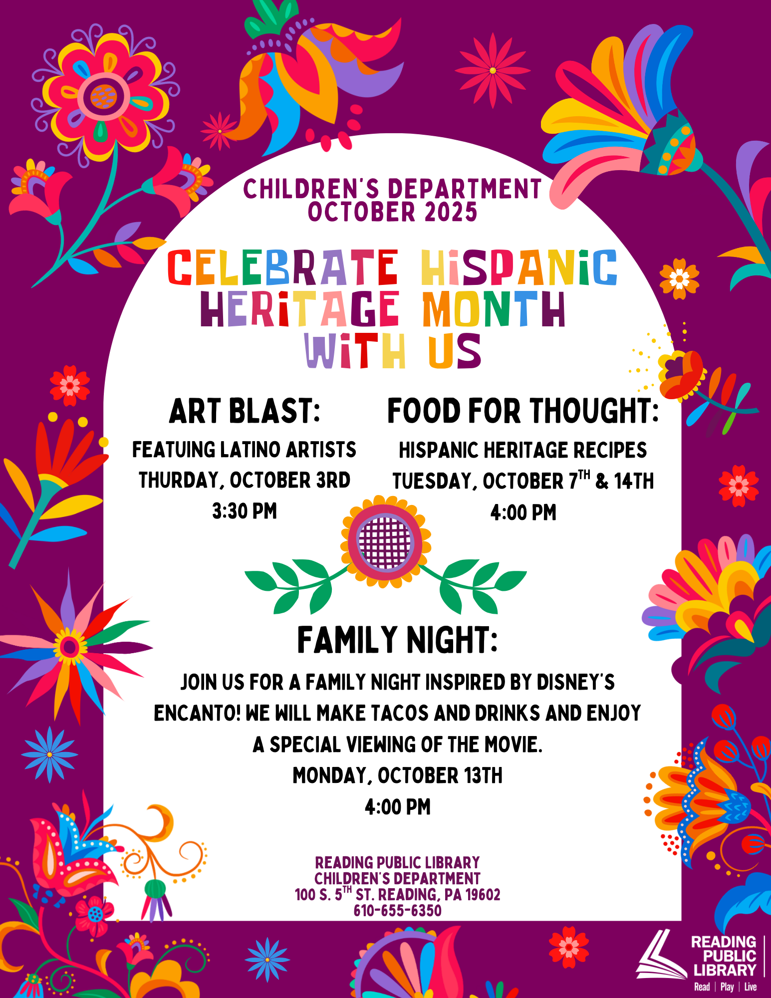 Art Blast: Celebrating Hispanic Heritage Month - Reading Public Library