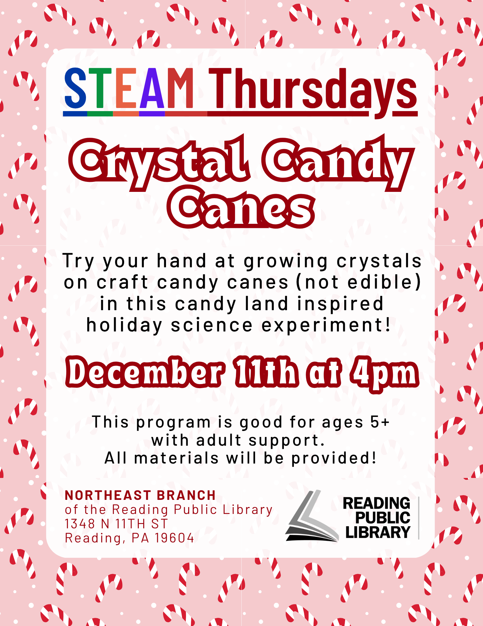 STEAM Thursday: Crystal Candy Canes - Reading Public Library