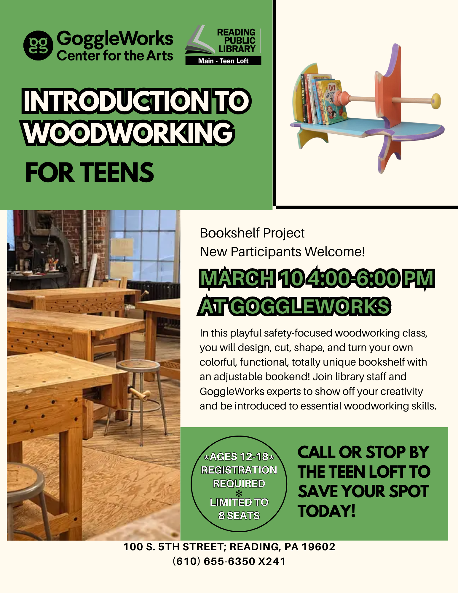 Introduction to Woodworking at GoggleWorks - Reading Public Library
